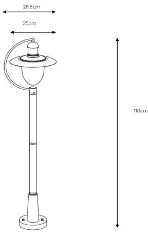 Lucide 11873/01/97 - Venkovní lampa ARUBA 1xE27/60W/230V IP44