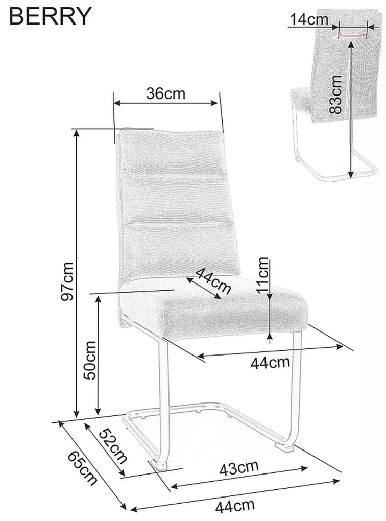 Čalouněná jídelní židle BERRY BREGO žlutá