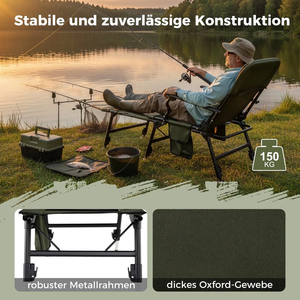Costway Velké rybářské křeslo Skládací kempingové křeslo Heavy Duty