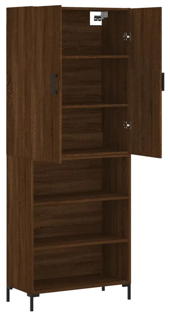 Skříň highboard hnědý dub 69,5 x 34 x 180 cm kompozitní dřevo