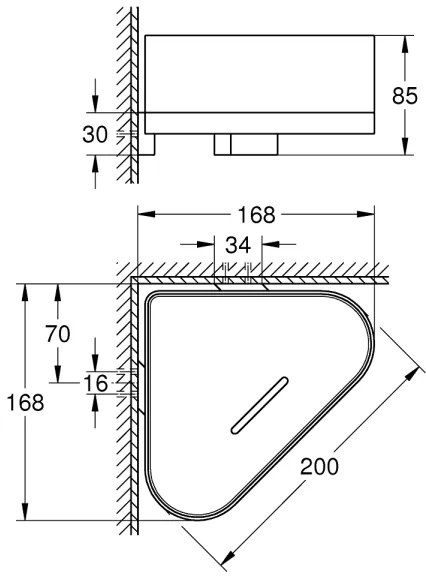 GROHE 41038000 - Rohová sprchová vanička SELECTION lesklý chrom