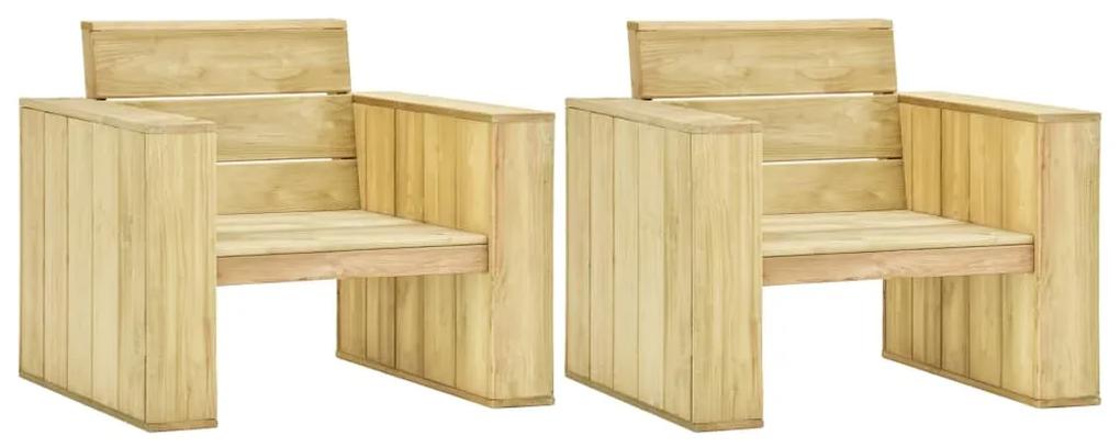 3053201 vidaXL Zahradní židle 2 ks 89 x 76 x 76 cm impregnované borové dřevo