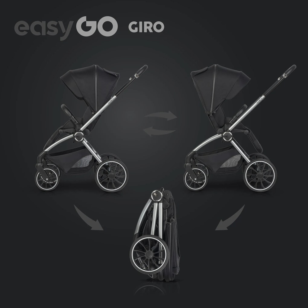 Kombinovaný kočárek EasyGo Giro 2v1 Ebony Black