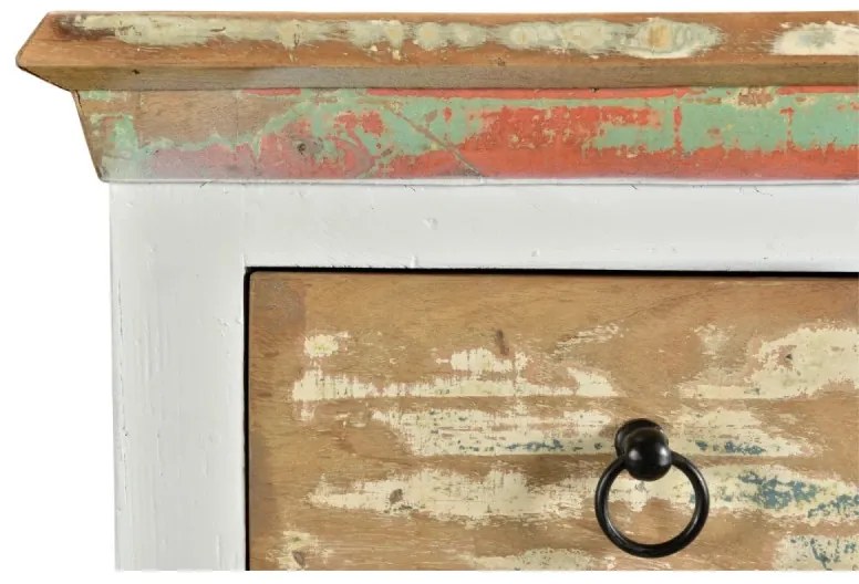 furniture-nabytek.cz - Masivní koupelnová spodní skříňka Perano z recyklovaného dřeva, lakovaná, bílá / barevná – 46×43×80 cm