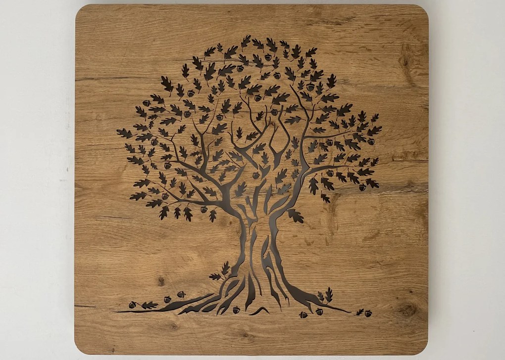 Li-Go "Dub" světelný obraz  230V62x62cm provedení povrchu: bílá