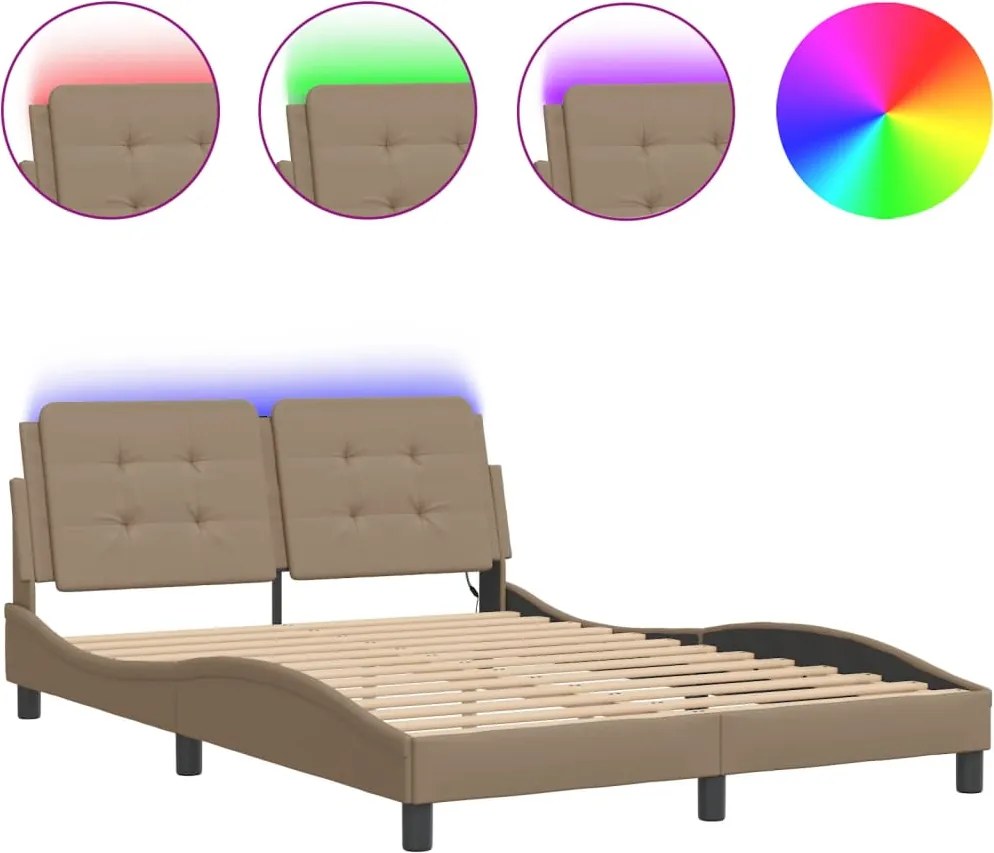 Rám postele s LED bez matrace Zadar cappuccino 140 x 200 cm 3214114