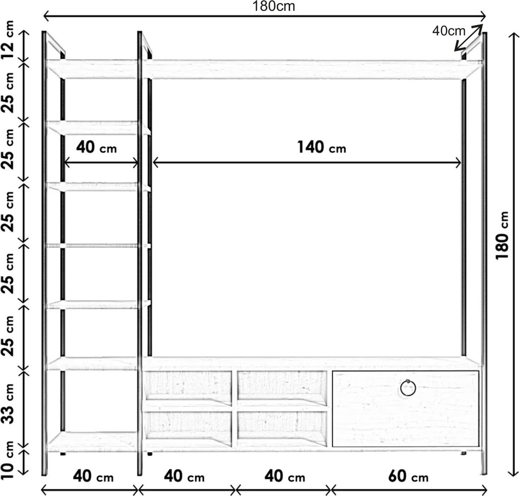 Kalune design Televizní stěna MAT 285LCV1136