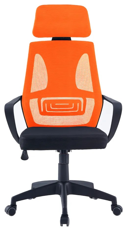 Ergonomická kancelářská židle SOFT - oranžová síťovina