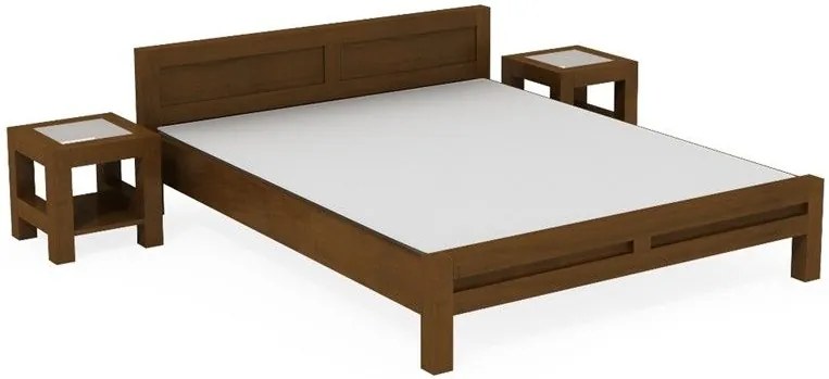 Břízová manželská postel MONTANA - 200x200 - barva bílá