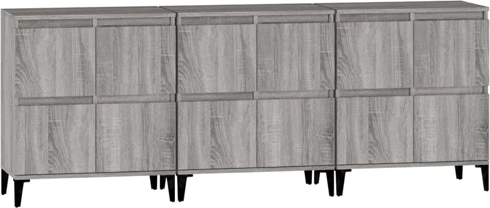 Příborníky 3 ks šedé sonoma 60 x 35 x 70 cm kompozitní dřevo 3185781