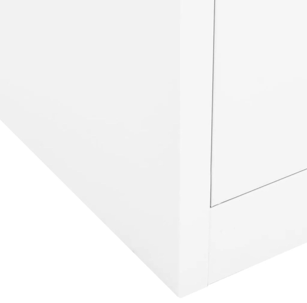 Kancelářská skříň bílá 90 x 40 x 102 cm ocel - Default Title