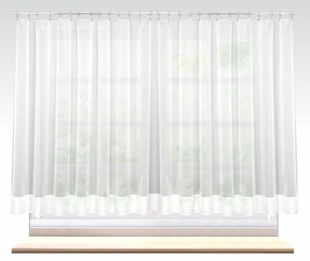 Záclona nebo balkonový komplet markizeta, Delux s bílým lemem a olůvkem, metráž, bílá 150 cm