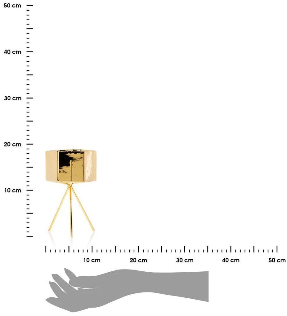 Květináč na stojanu Sashi 18,5 cm zlatý