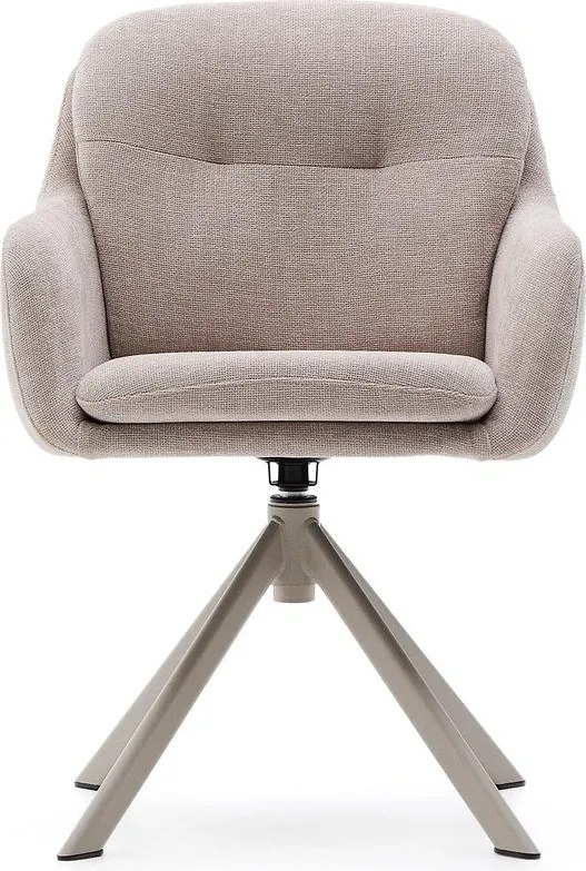 Béžové čalouněné jídelní křeslo s područkami Lexa – Kave Home