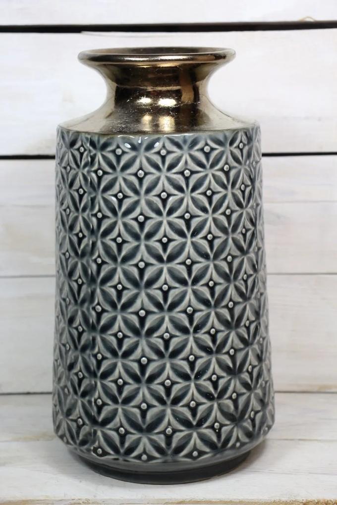 Keramická váza - šedo-zlatá (v. 29 cm)  moderní stylu