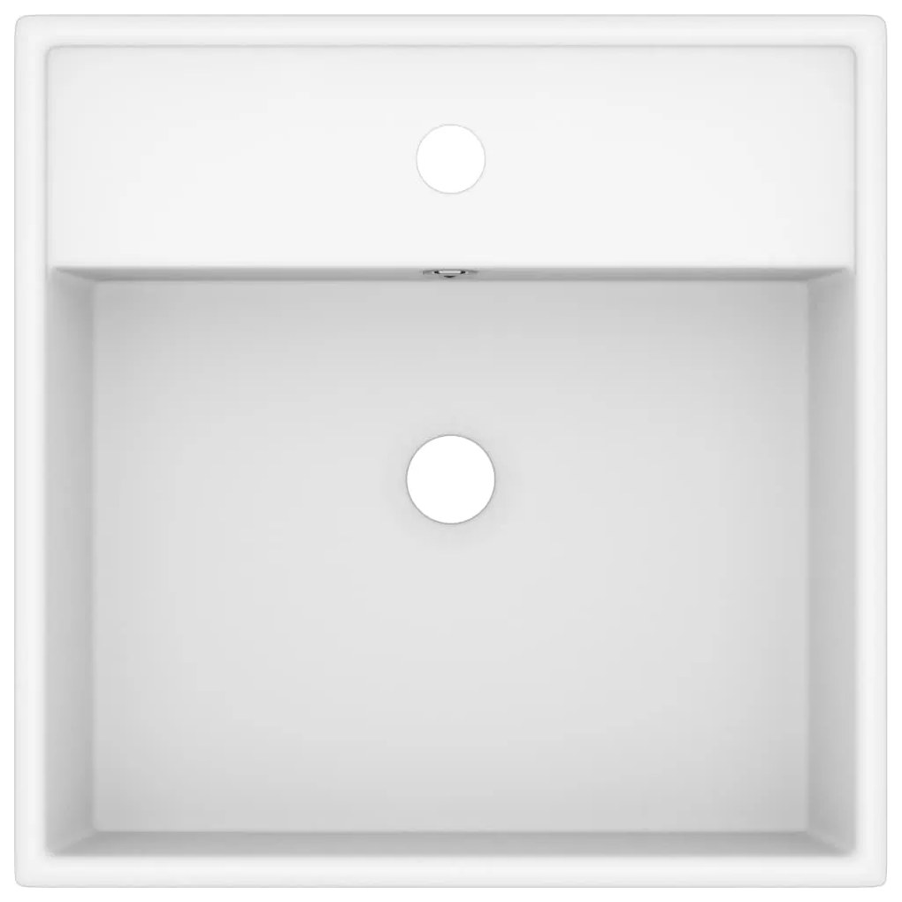 vidaXL Marketos Luxusní umyvadlo přepad čtvercové matné bílé 41x41 cm keramika