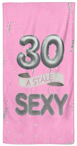 Osuška Stále sexy – růžová (věk: 30, Velikost osušky: 100x170cm)
