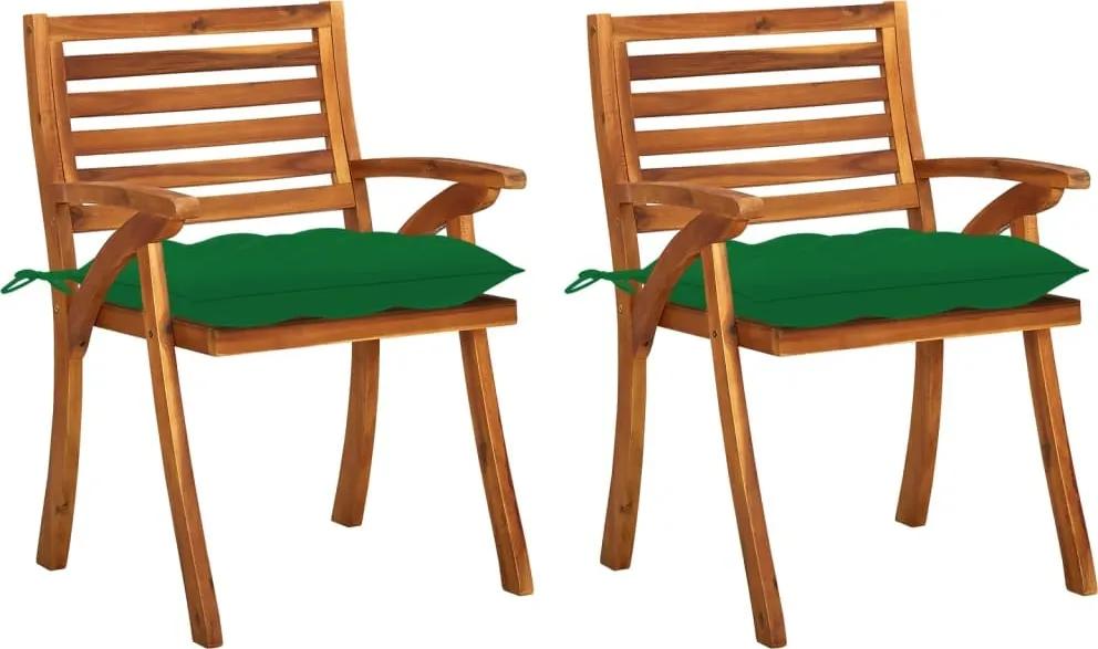 vidaXL Zahradní jídelní židle s poduškami 2 ks masivní akáciové dřevo [3060858] Barva: taupe
