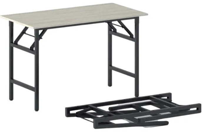Konferenční stůl FAST READY, 120x60 cm, černá podnož, dub přírodní