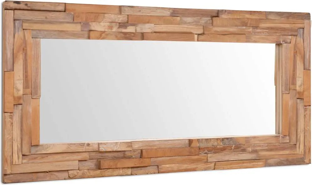 Dekorativní zrcadlo teak 120 x 60 cm obdélníkové 244564