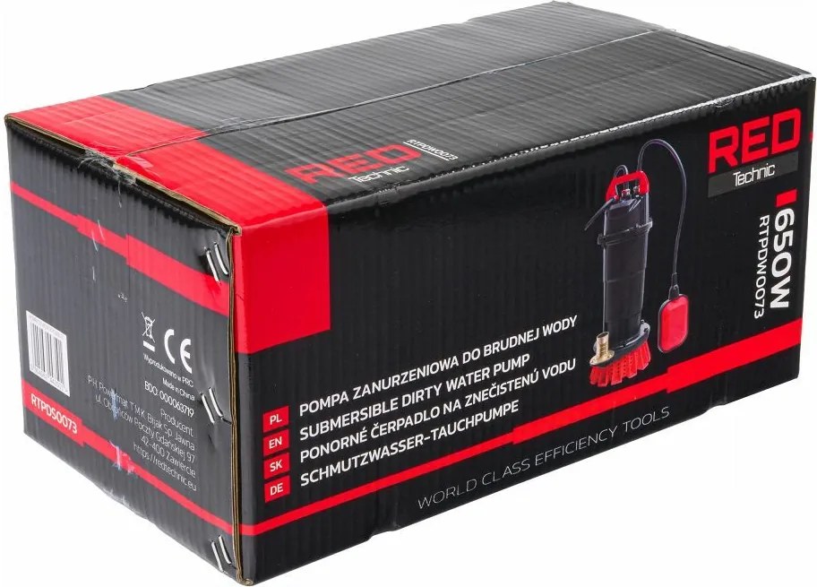 Ponorné čerpadlo s plovákem RTPDW0073, 650W, 8000 l/h | RED TECHNIC