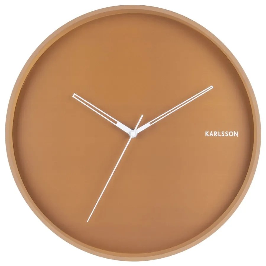 Karamelově hnědé nástěnné hodiny Karlsson Hue, ø 40 cm