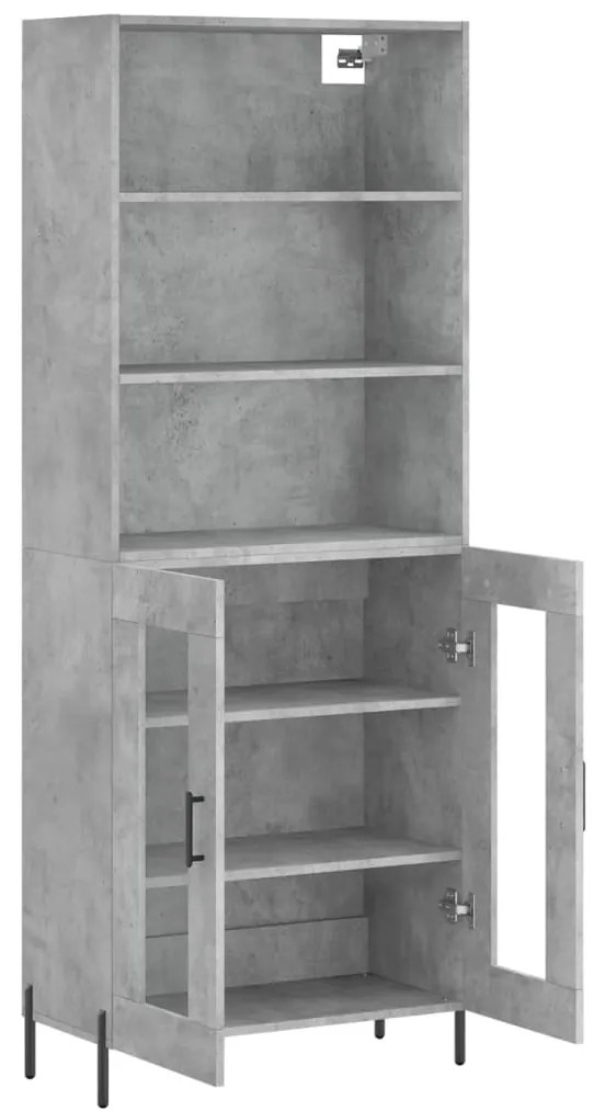 Skříň highboard betonově šedá 69,5x34x180 cm kompozitní dřevo,  3189329