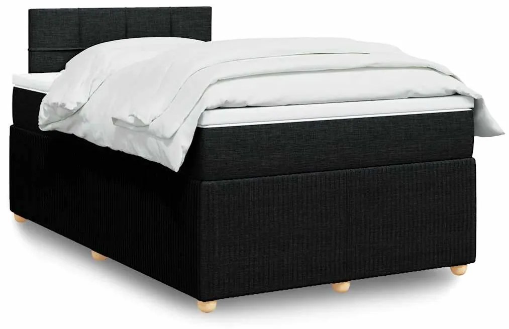 Box spring postel s matrací černá 120x190 cm textil 3289697