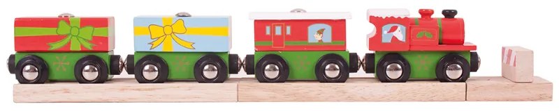 Bigjigs Rail Vánoční vláček + 3 koleje