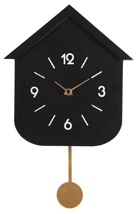 Nástěnné hodiny s kyvadlem pendulo černé MUZZA