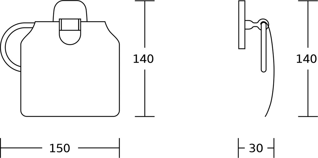 Aqualine, RUMBA držák toaletního papíru s krytem, chrom, RB107