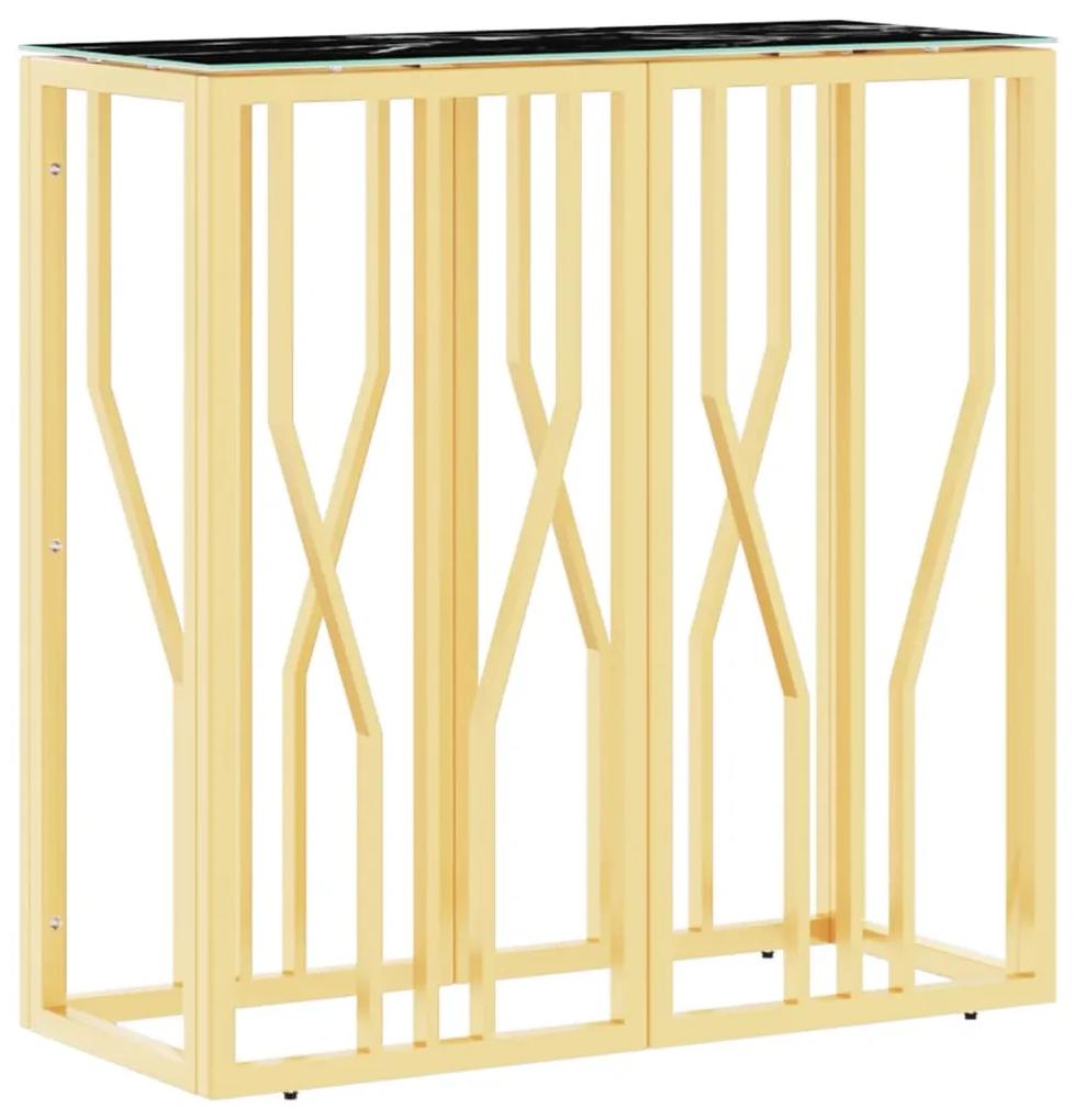 Konzolový stůl zlatý 70 x 30 x 70 cm nerezová ocel a sklo