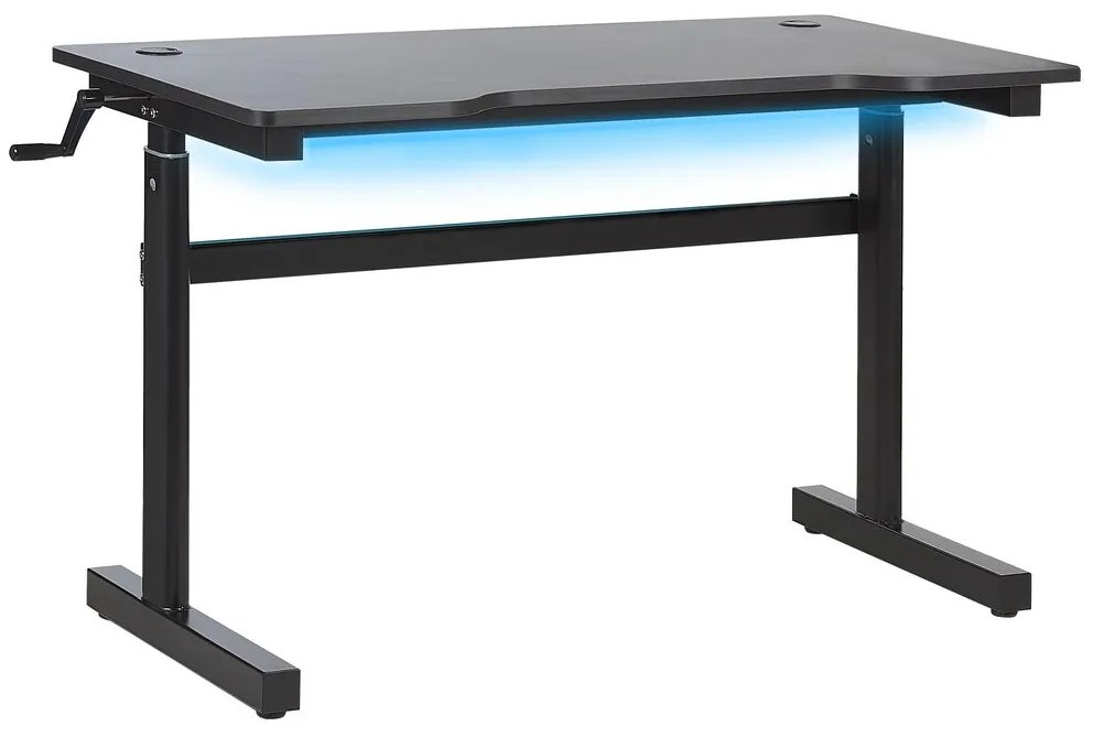 Herní stůl RGB LED ručně nastavitelný 120 x 60 cm černý DURBIN Beliani