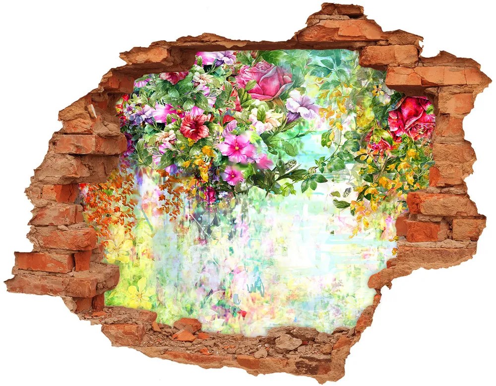 Wallmuralia Samolepící nálepka Barevné květiny 90x70 cm