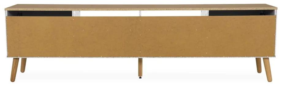 Bílý TV stolek s nohami z dubového dřeva Tenzo Dot, šířka 192 cm