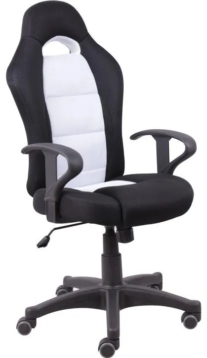 Kancelářská židle, černá/bílá, SENON