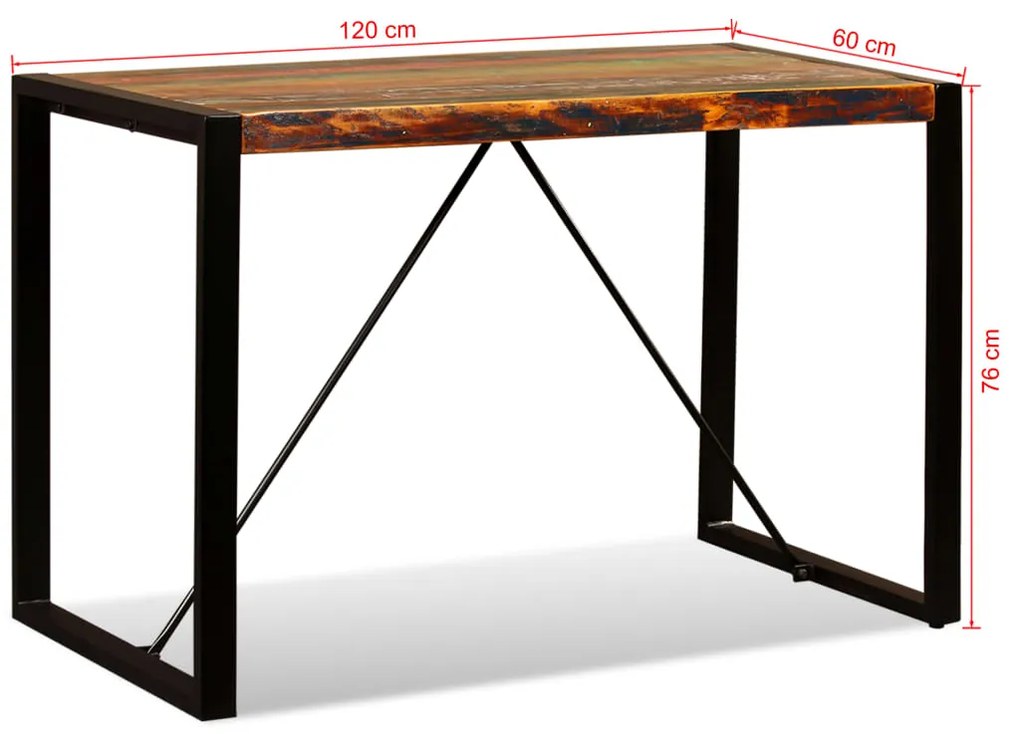 Jídelní stůl masivní recyklované dřevo 120 cm,  243998