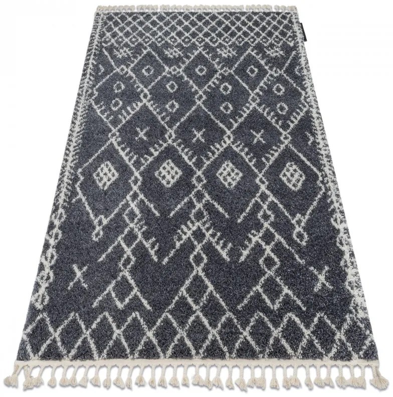 Dywany Łuszczów, Kusový koberec Berber Tanger B5940 grey and white, 140x190, šedá, obývací pokoj