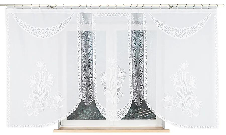 Dekorační oblouková krátká záclona na žabky BOGNA 160 bílá 300x160 cm MyBestHome