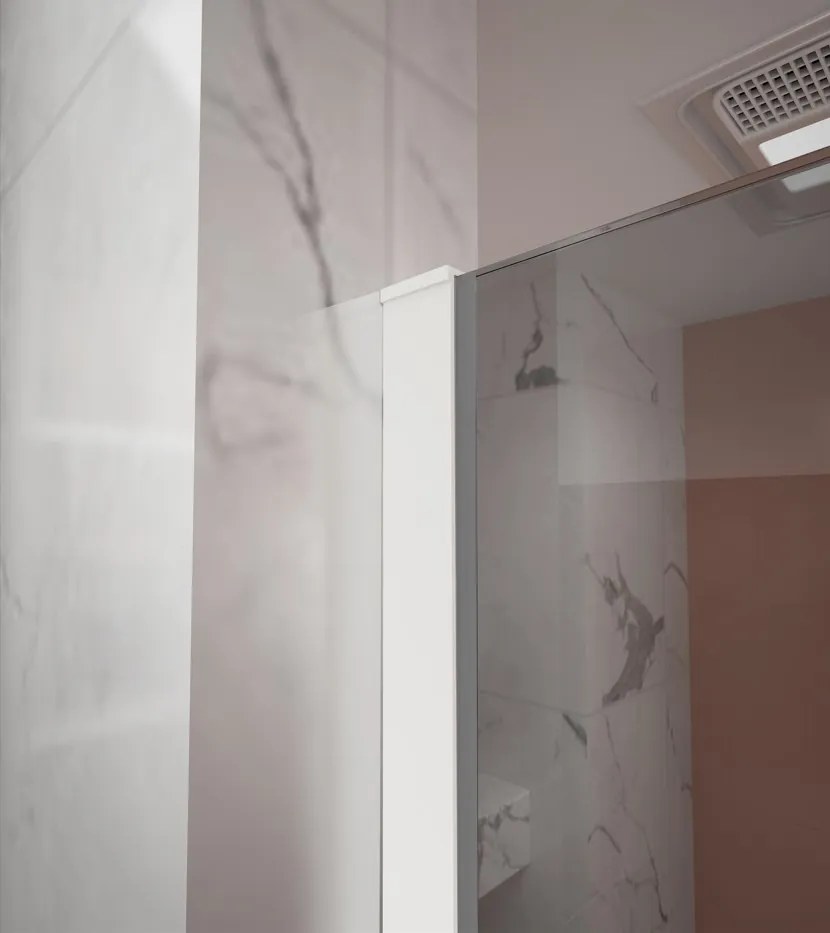 Erga Paris, sprchová zástěna Walk-In 30x200 cm, 8mm šedé sklo, bílý matný profil, ERG-V02-PARIS-030x200-GR-WH