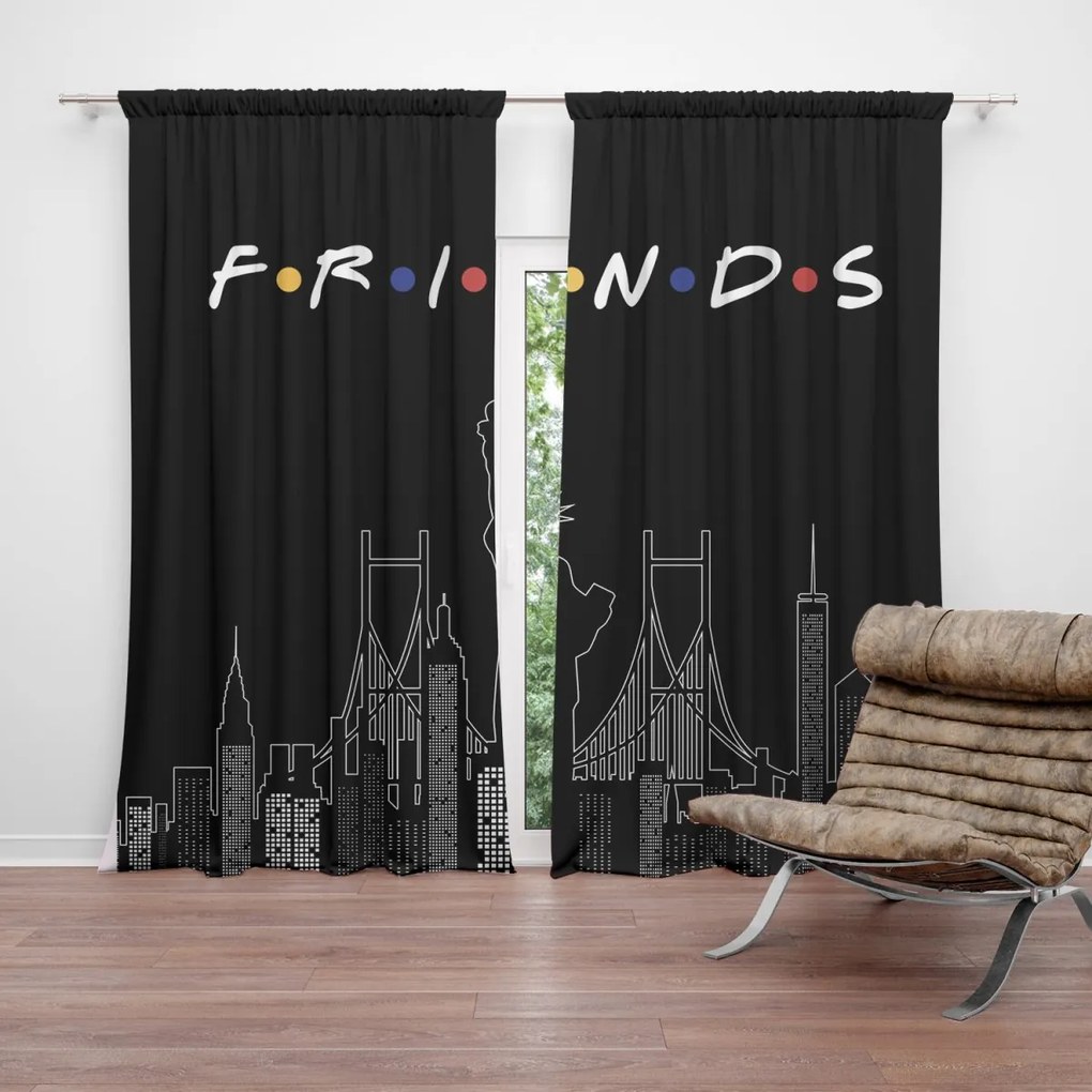 Sablio Závěs Seriál Přátelé FRIENDS Obrysy: 2ks 140x250cm