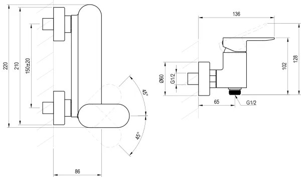 Ravak X070452 - Sprchová baterie CHROME lesklý chrom