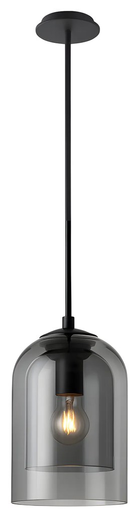 Toolight Amber, závěsné svítidlo 1xE27 APP1704-1PC, šedá-černá, OSW-04336