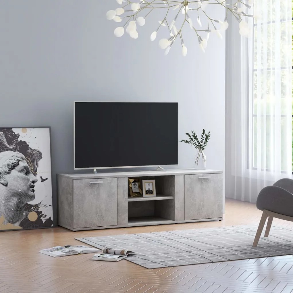 vidaXL Marketos TV stolek betonově šedý 120 x 34 x 37 cm kompozitní dřevo