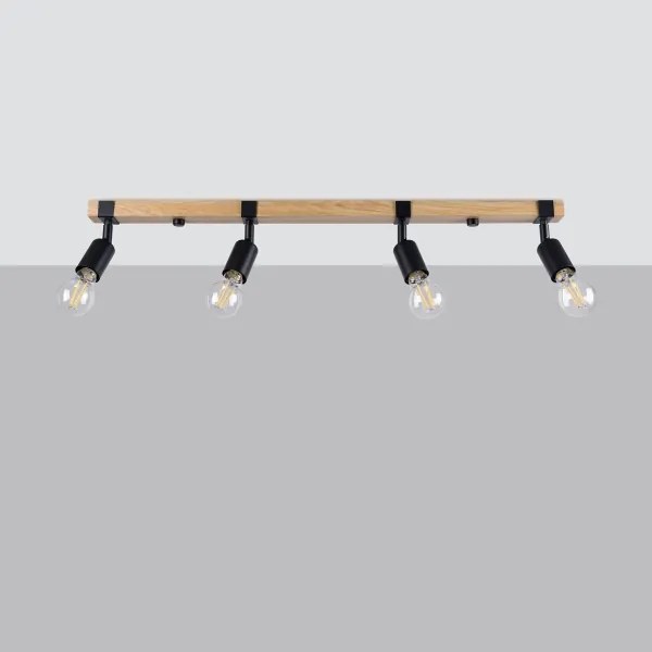 Sollux SL.1298 - Bodové svítidlo ZUCA 4xE27/15W/230V černá