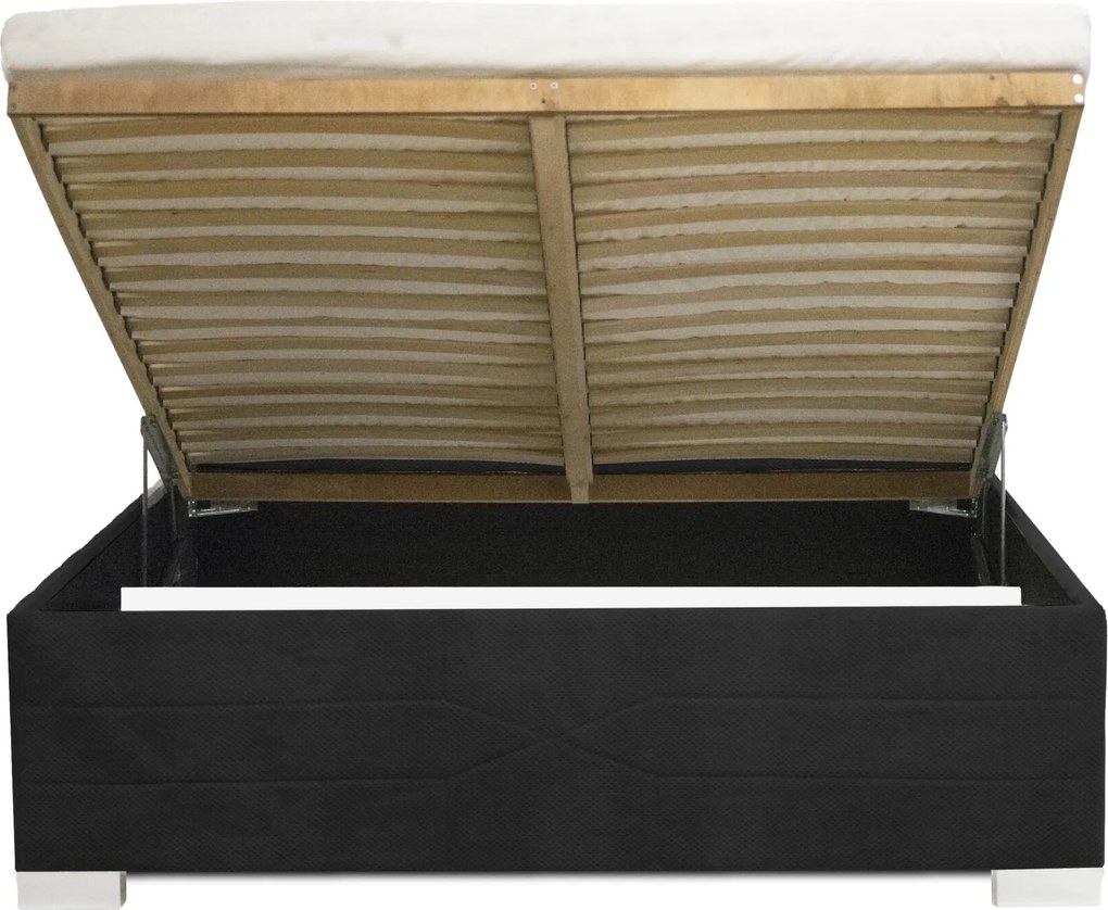 MEGA AKCE Postel KATI Černá DOT100 120x200 cm Černá Bez matrace