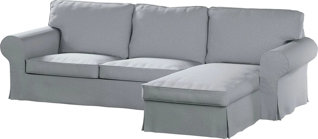 Potah na pohovku IKEA Ektorp 2-místná s lenoškou barva šedá látka pletený vzor