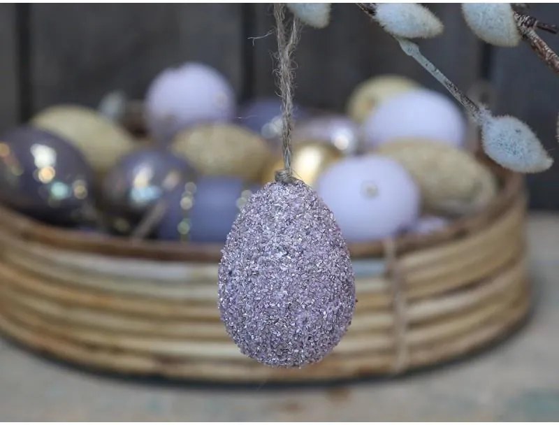 Chic Antique Velikonoční vajíčko Lavender Fog, fialová barva, plast