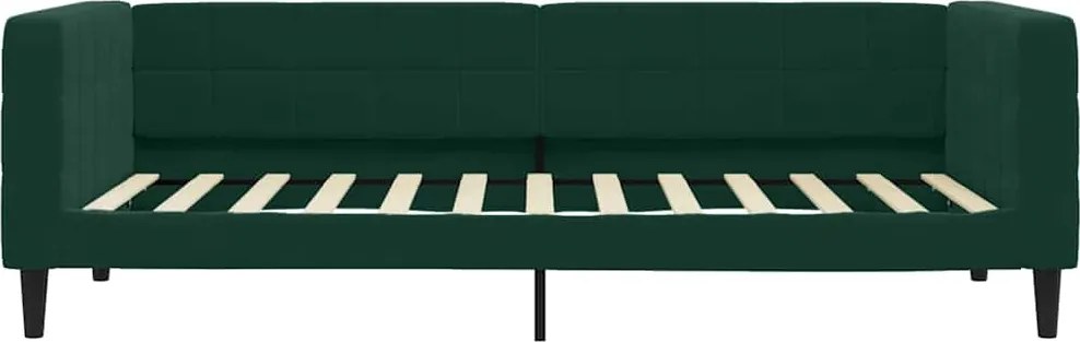 Válenda s přistýlkou a zásuvkami tmavě zelená 100x200 cm samet 3196748