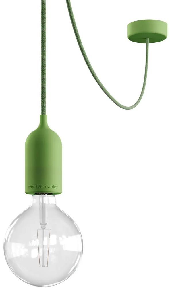 creative cables EIVA pastel závěsná lampa IP65 do exteriéru s textilním kabelem, decentralizerem, silikonovým baldachýnem a objímkou, voděodolná Barva: Světle zelená